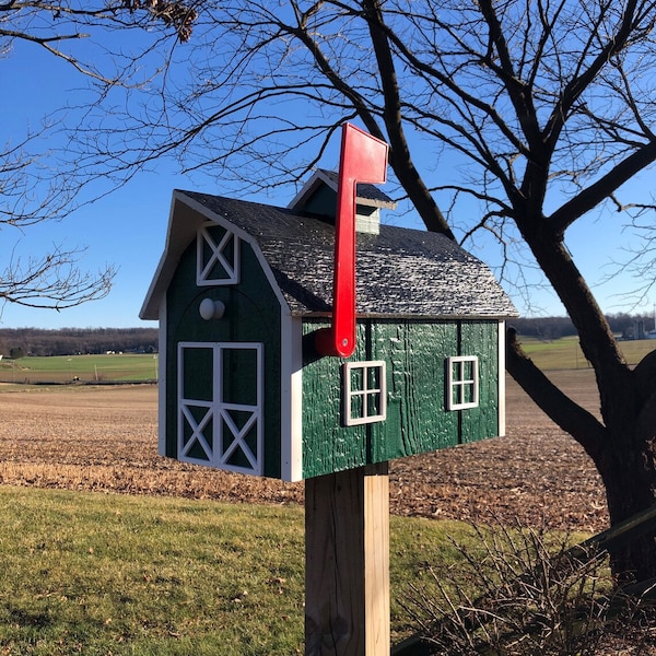 Barn Mailbox Amish Handmade, Dutch Barn Style, Choose Your Color ...