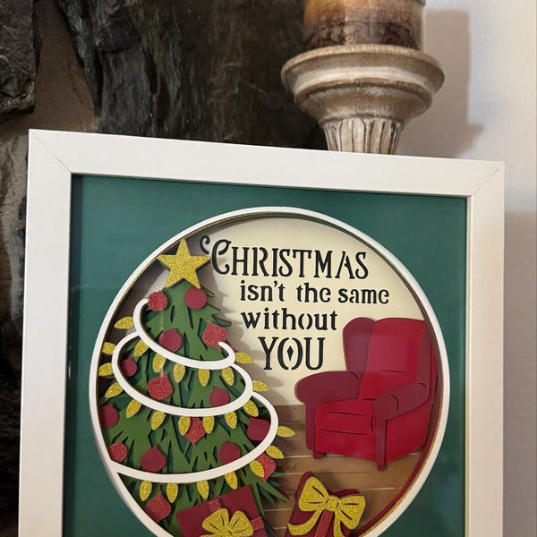 CUSTOMIZABLE 3D CHRISTIAN MEMORIAL Shadow Box Svg for Cricut for ...