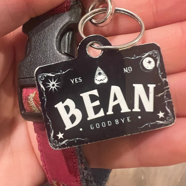 Witchy Pet ID Tag, Custom Personalized Dog or Cat Tags, Mystical Gothic ...