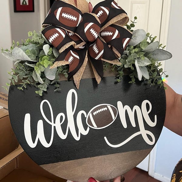 Football Front Door Decor | Football Sign | Sports Sign | Football ...