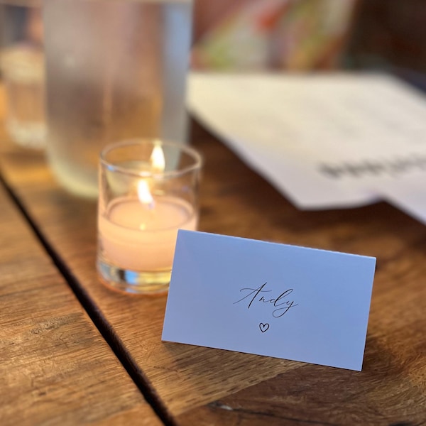 Wedding Place Names | Wedding Table Place Name Cards | Minimal Wedding ...