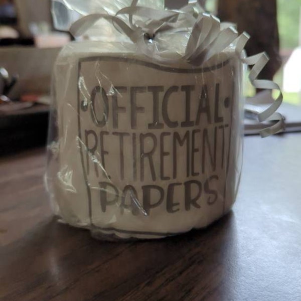 Official Retirement Paper Toilet Paper; Funny Gift; Gag Gift ...