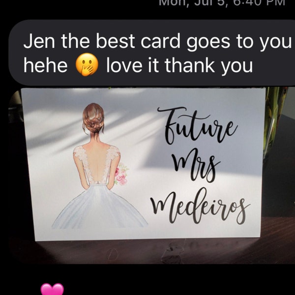 CUSTOMIZABLE Future Mrs Custom Greeting Card Bride to Be Card ...