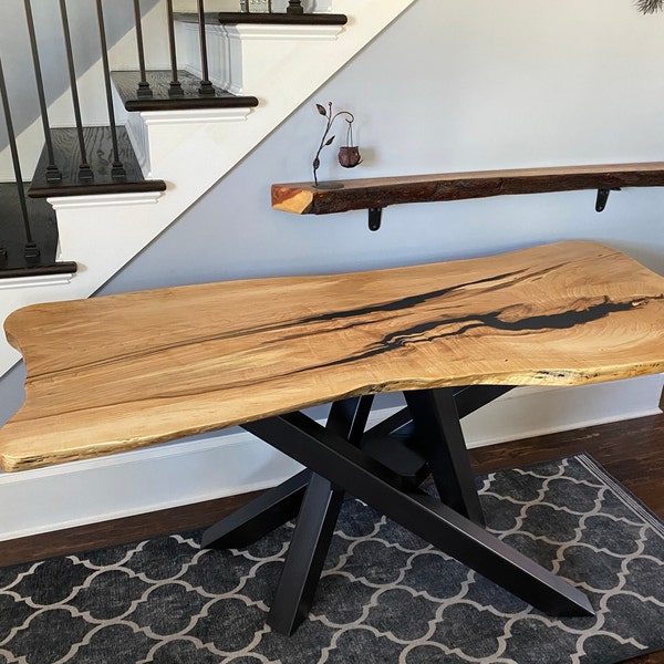 Unique Live Edge Honey Locust Slab With Lots of Character! 140" X 44" X ...