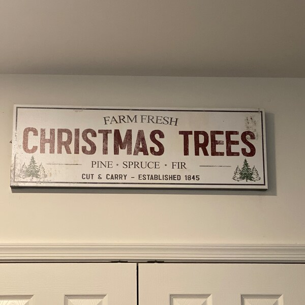 Christmas Tree Farm Sign Christmas Tree Farmhouse Sign Large Gift for ...
