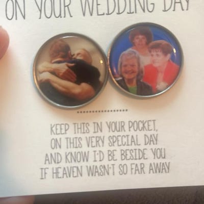 Groom Memory Pin, Gold Boutonniere Charm, Bridal Bouquet Charm, Custom ...