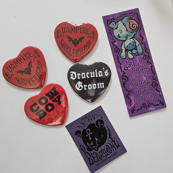 Vampire Girlfriend/boyfriend Matching Couple Pinback Buttons - Etsy