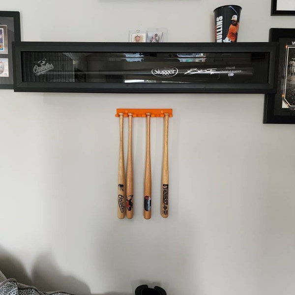 Mini Baseball Bat Rack Holder, Long - Display (6) Miniature Souvenir ...