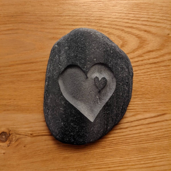 Hand Carved Heart Pebble, the Perfect Pocket Sized Gift for a Special ...