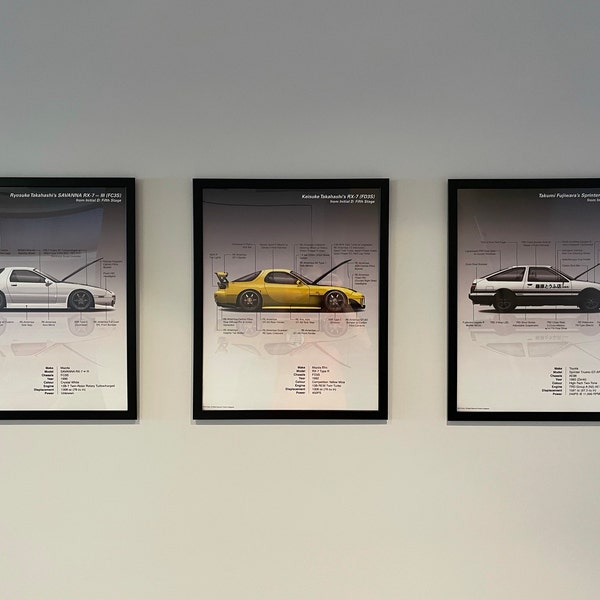 Initial D Fifth Stage / Final Stage 3 Pieces Set Print Infographic AE86 ...