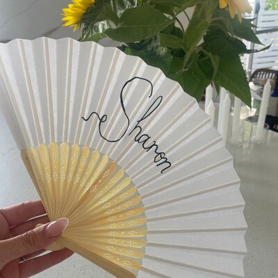 Personalised Paper Fans With Hand Lettering - Etsy