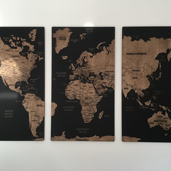 World Map Push Pin Wall Art With FREE Pins, Cork World Map Board ...