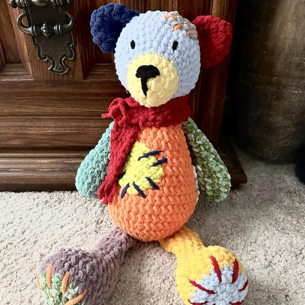 DIGITAL PATTERN: Scrappy Bear Crochet Plushie - Etsy