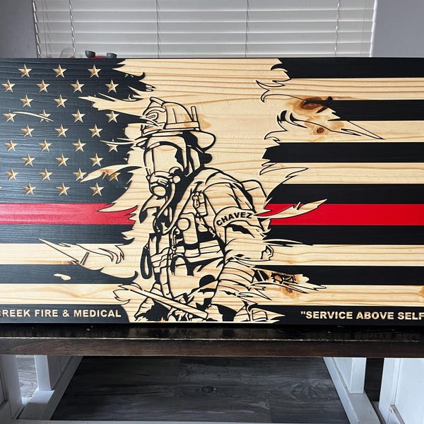 Custom Engraved Sheriff's Wooden Flag - Personalized Law Enforcement ...