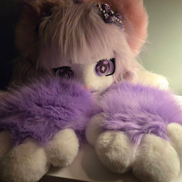 Candy Lavender Bunny Kigurumi Fursuit Furry Head Kig Style,white Bunny ...