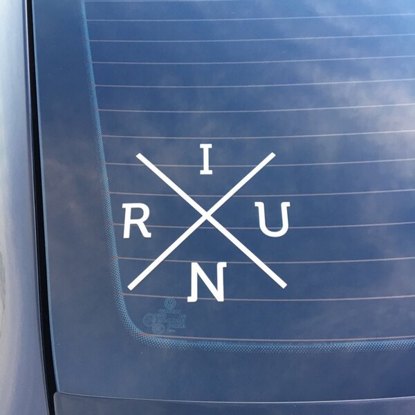 I RUN X Decal, Runner Sticker - Vinyl Sticker, Vinyl Decal - Cross ...