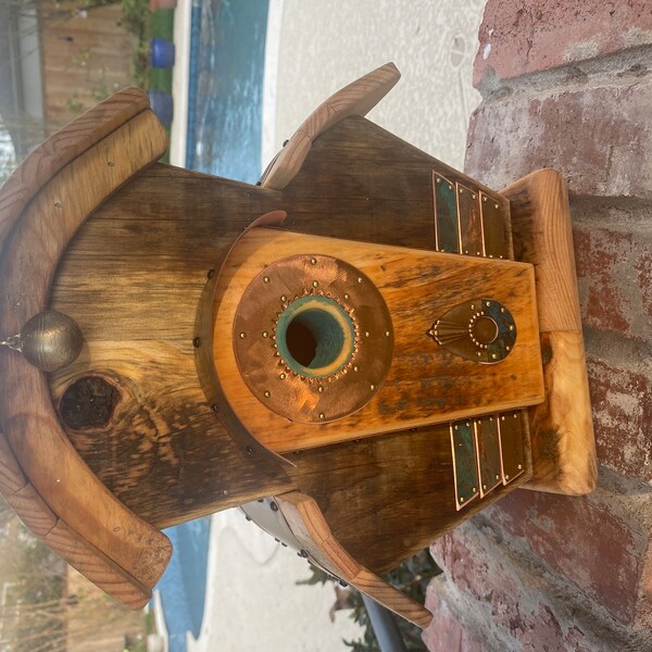 Artistic Birdfeeder, Barnwood. Outdoor, Pine. Functional Wedding Gift ...