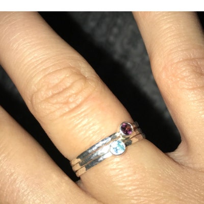 Stackable Birthstone Rings, Stackable Gemstone Rings, Birthstone Rings ...