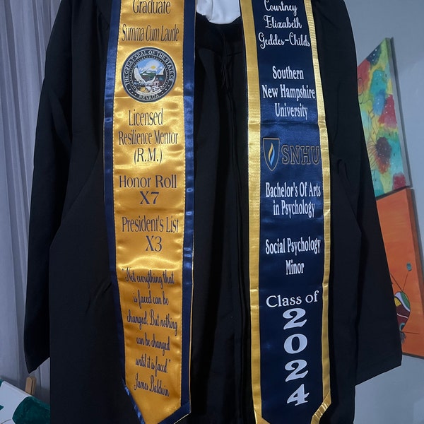 Dual Colored Panel Custom Graduation Stole (HBCU Style) - Etsy