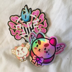 Cute Bee Puppycat Tempbot Vinyl Sticker Set Kawaii Cartoon | Etsy