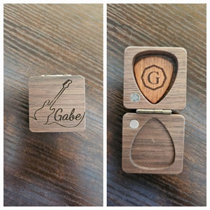 Personalized Wooden Guitar Picks Box,custom Engraved Guitar Pick Holder ...