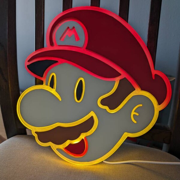 Mario Light Sign , Neon Like , Game Artwork, Super Mario Light , Mario ...