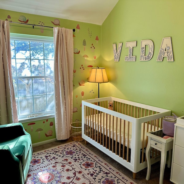 Wildflower Letter, Flower Initial, Floral Nursery Decor, Boho Decor ...