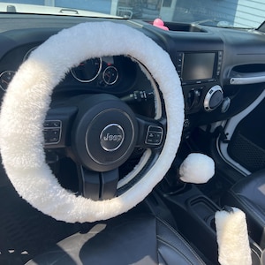 Universal Faux Wool Fluffy Cow Print Wheel Cover Set - Etsy