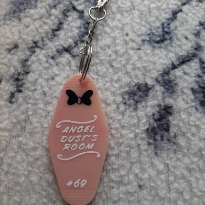 Hazbin Hotel angel Dust's Room Keychain Angel Dust Room Key - Etsy