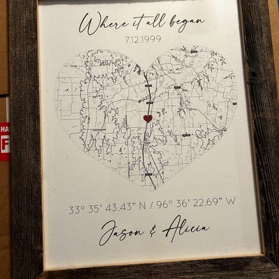 First Home Gift Housewarming Present, Map of First Home, Moving Gift ...