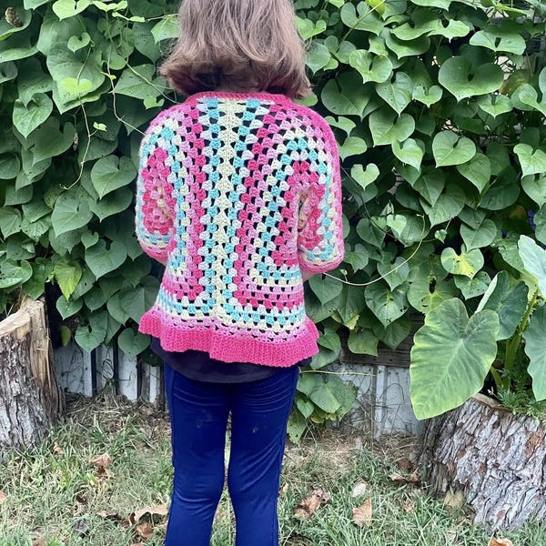 Granny Hexagon Cardigan Crochet Pattern - Easy Hexi Cardi Pattern for ...