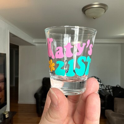 Groovy 21st Birthday Shot Glass, Personalized Shot Glass, Groovy Shot ...