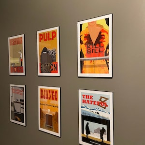 Tarantino Movie Poster Collection // Film Print Set of 6 // Retro Wall ...