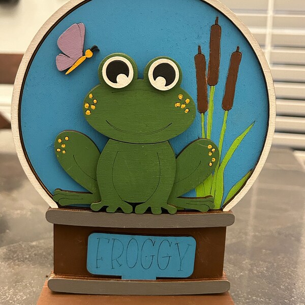 Frog Insert for Snow Globe DIY Interchangeable Decor Inserts - Wood ...