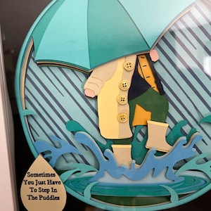 3D SPLASHING IN PUDDLE Svg spring Shadow Box Svg layered Cardstock Svg ...