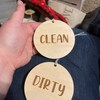 Custom Double Sided Wooden Laundry Basket Labels // Dirty Clean Laundry ...