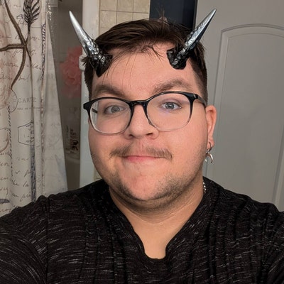 Metallic Blue Tipped Black Resin Cast Dragon Horns Monster Horns, Demon ...