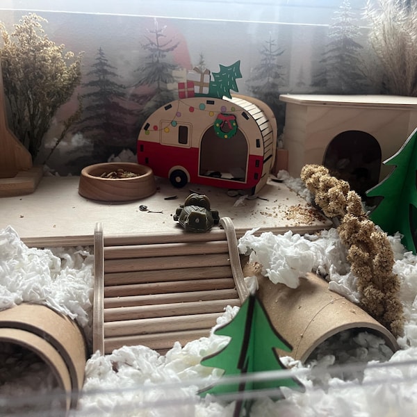 Mini Christmas Tree Pine Tree for Hamsters - Small Pet - Hamster Decor ...