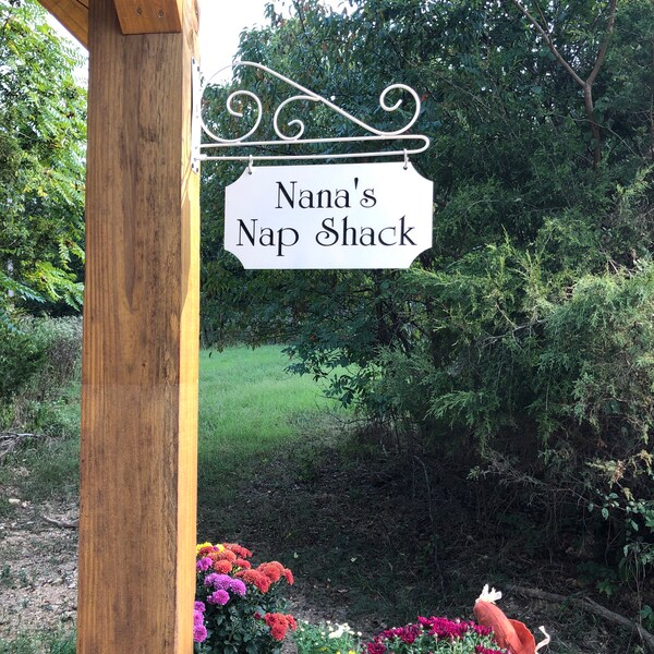 Custom Hanging Sign- Personalized Black Metal Sign With Hanging Rod & Hardware-for Businesses ...