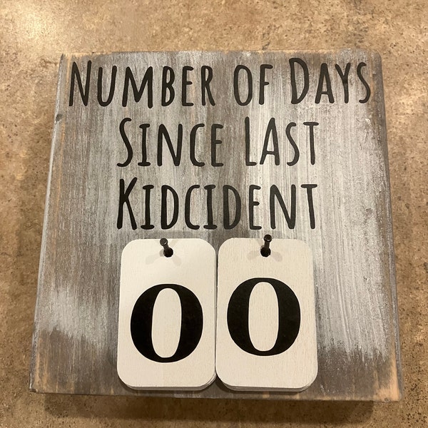 Days Since Last Incident Sign: Distressed Wood Desktop Counter - Etsy