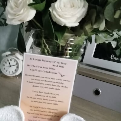 One Year Death Anniversary Grief Keepsake Card One Year Since - Etsy UK