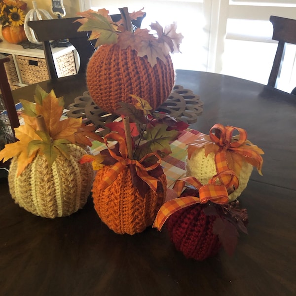 CROCHET PATTERN + VIDEO Pumpkin Spice Wheat Stitch™ Crochet Pumpkin ...