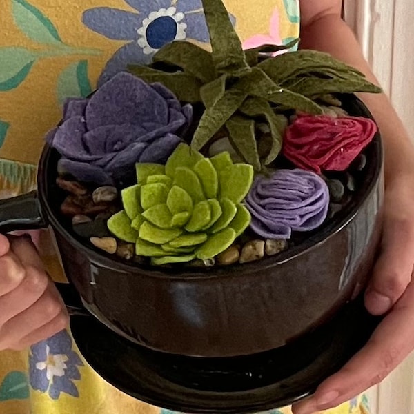 Succulent PATTERN Cutting Template; 5 No-sew Felt or Paper Succulents ...