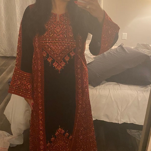 Palestinian Abaya Embroidered Jordanian Traditional Arabic Dress - Etsy