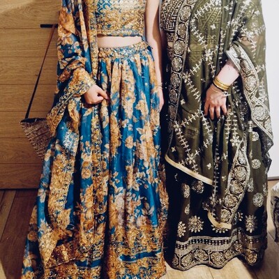 Designer Grey Georgette Lehenga Choli With Georgette Material and ...