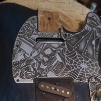 Fender Jazz Bass Pickguard & Control Plate SET Cream Natural Wood Grid ...