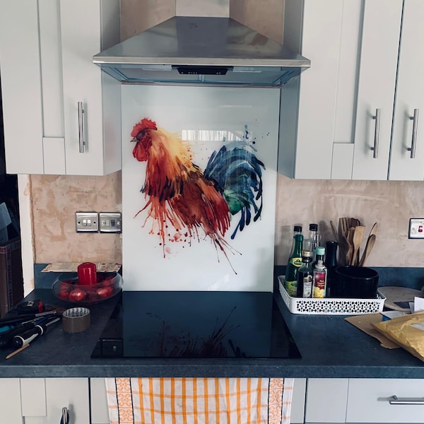 Kitchen Glass Splashback Toughened and Heat Resistant Tile Cooker Panel ...
