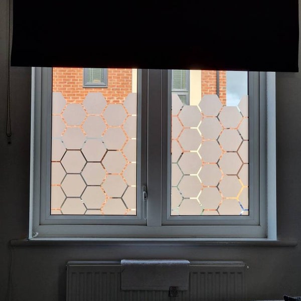 Honeycomb Frosted Window Film, Geometric Hexagon Film for Glass Door ...