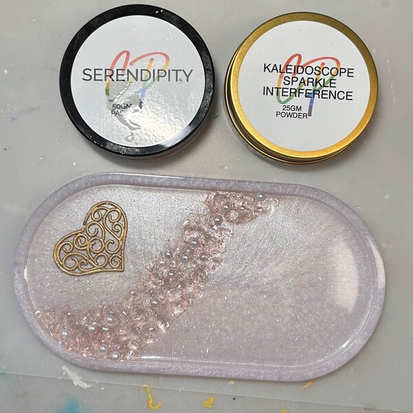 Pink and Pearl Resin Trays/resin Tiered Trays/pink Pearl Cupcake Holder ...