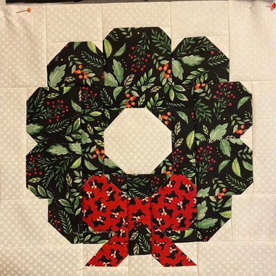 Christmas Wreath Quilt Block Pattern PDF Includes Instructions for 6 ...